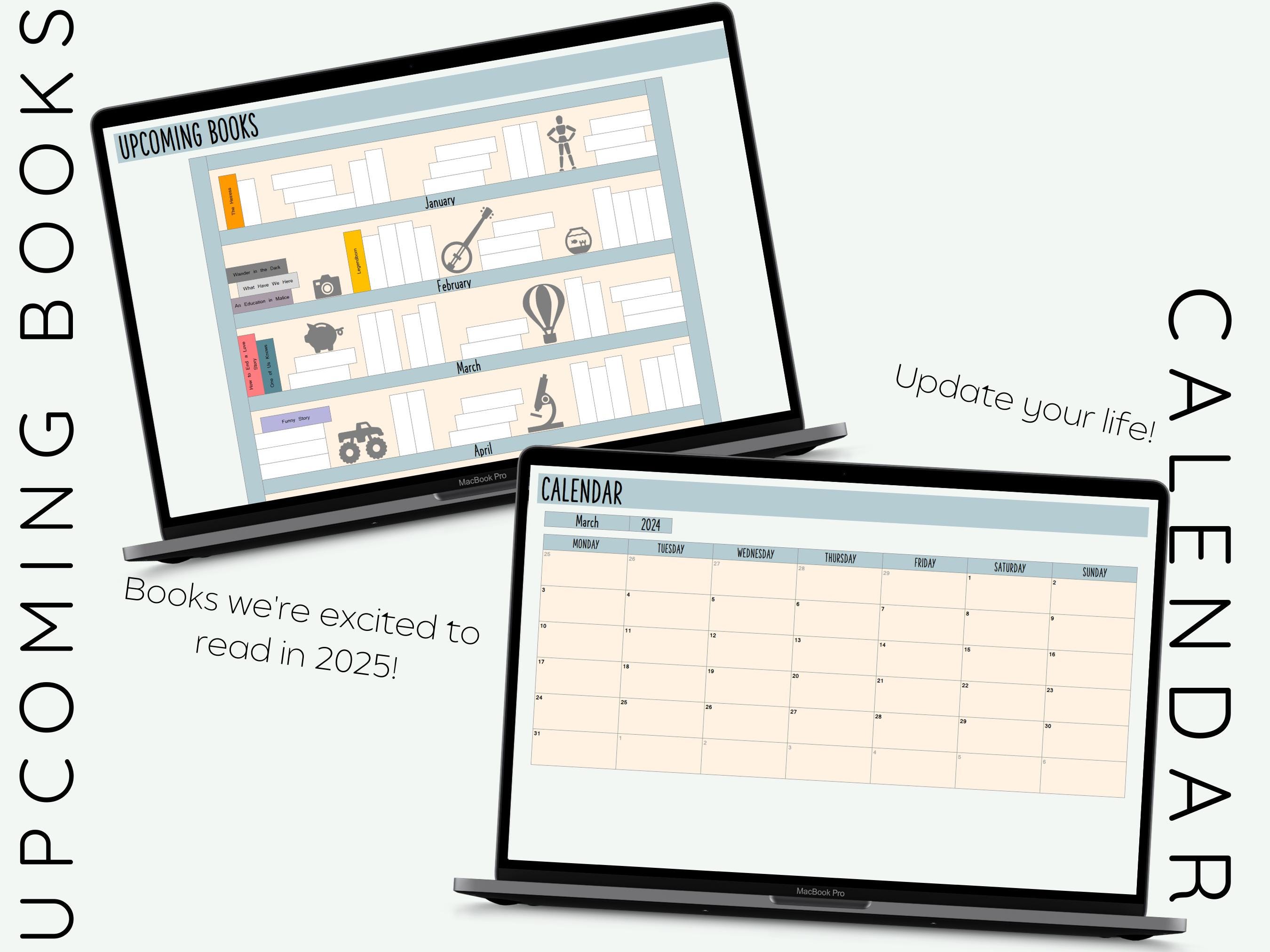 Book Tracker Reading Spreadsheet 2025 Digital Planner Template for Book ...