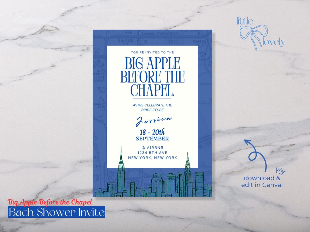 Big Apple Before the Chapel Invite | DIGITAL FILE - Etsy