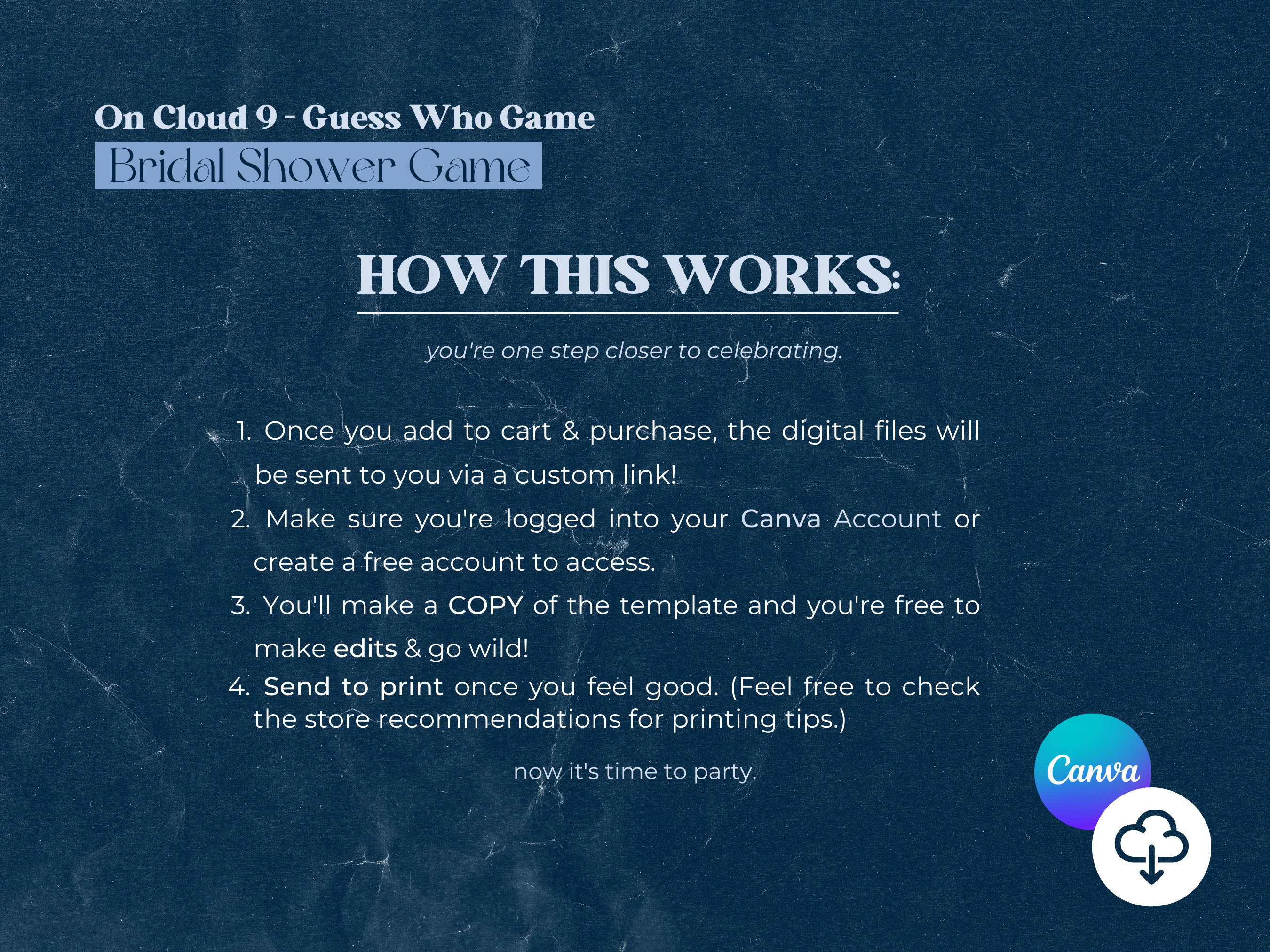 On Cloud 9: Guess Who? Bridal Shower Game | Digital Downloadable - Etsy