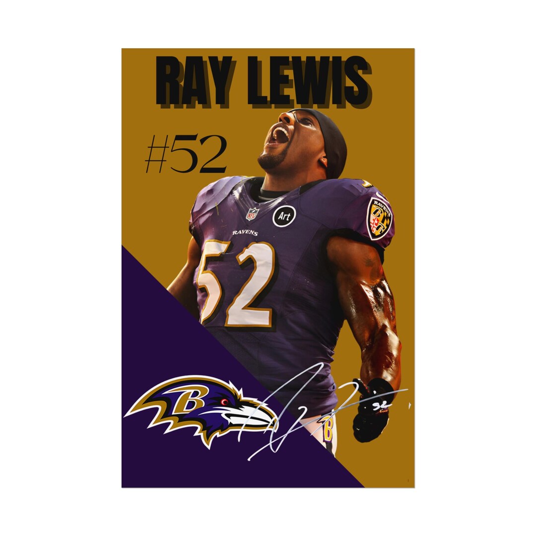Ray Lewis Poster, Baltimore Ravens, Wall Art Printable, Gift for Him ...