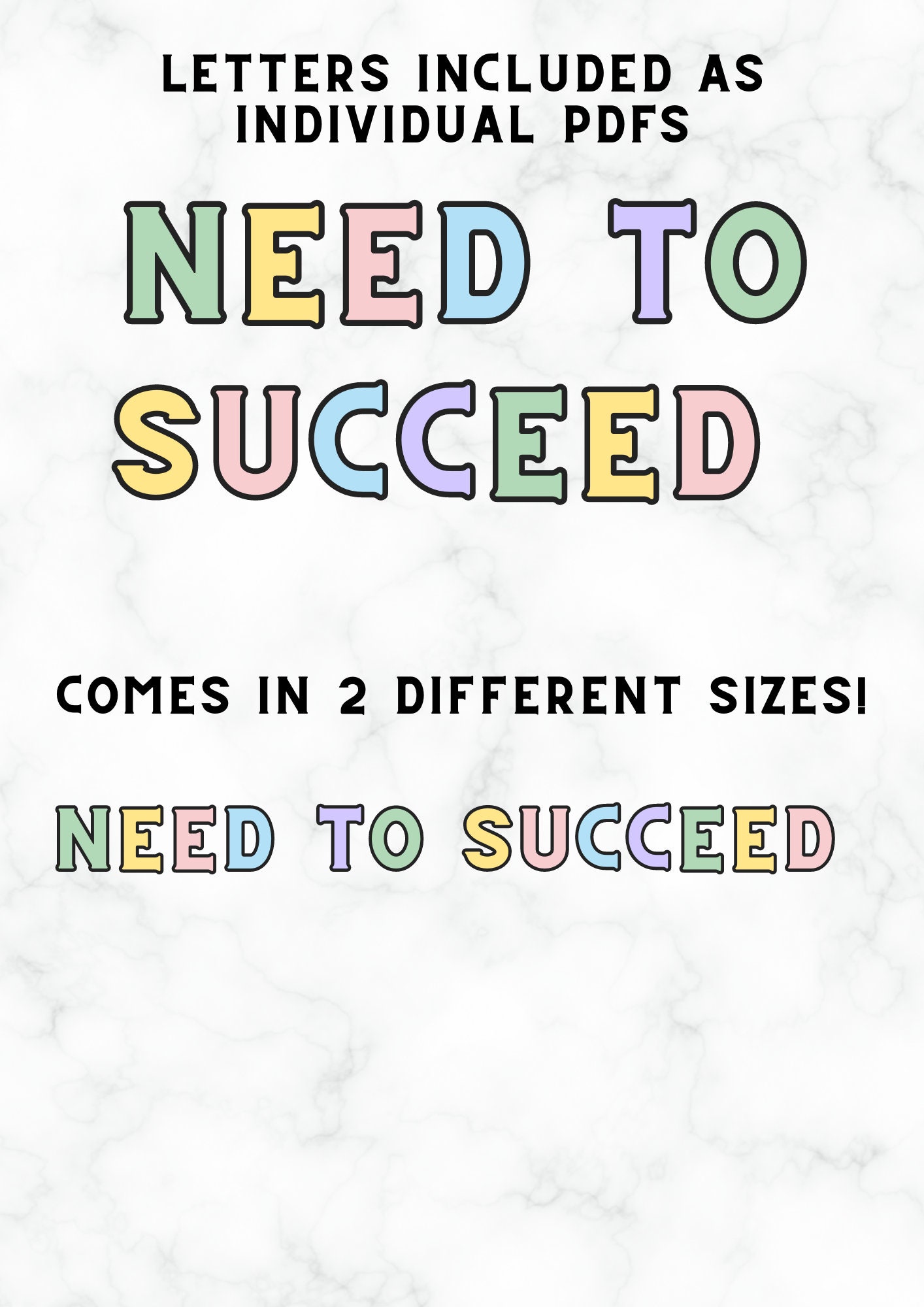Need to Succeed Bulletin Board Full Set - Pastel - Etsy