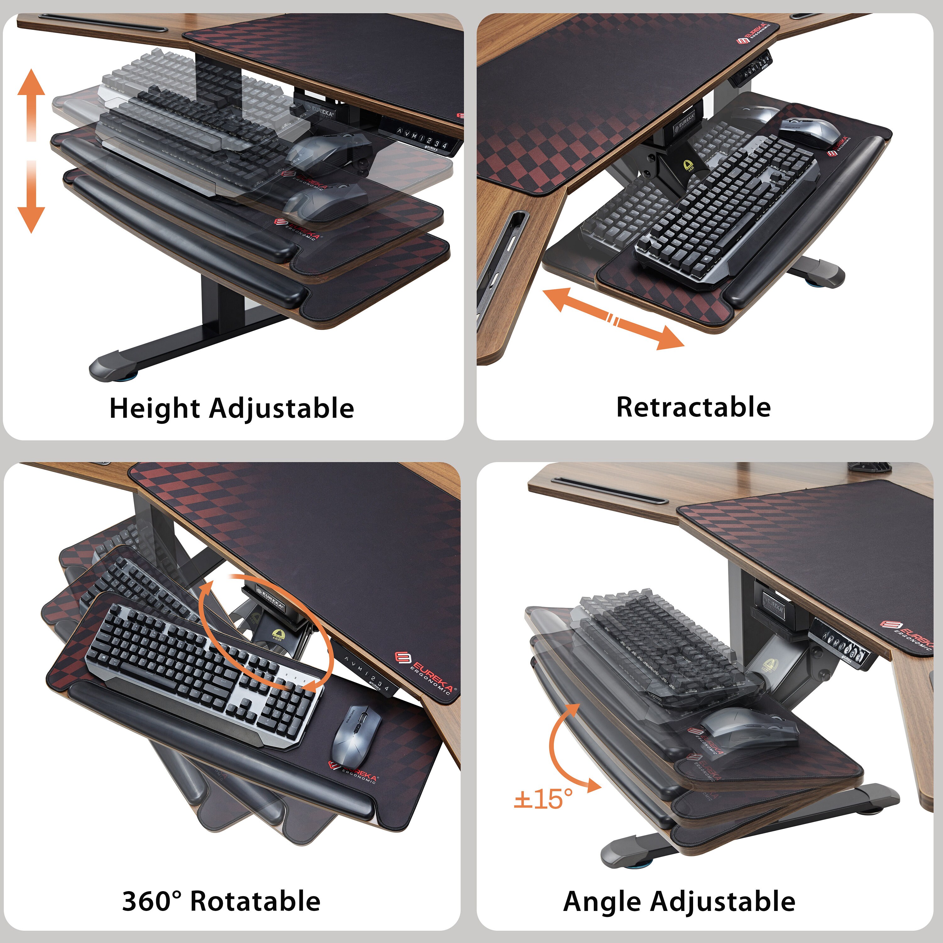 Wing-shaped Standing Desk Workstation Office Desk Large Computer Desk ...