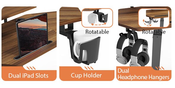 Wing-shaped Standing Desk Workstation Office Desk Large Computer Desk ...