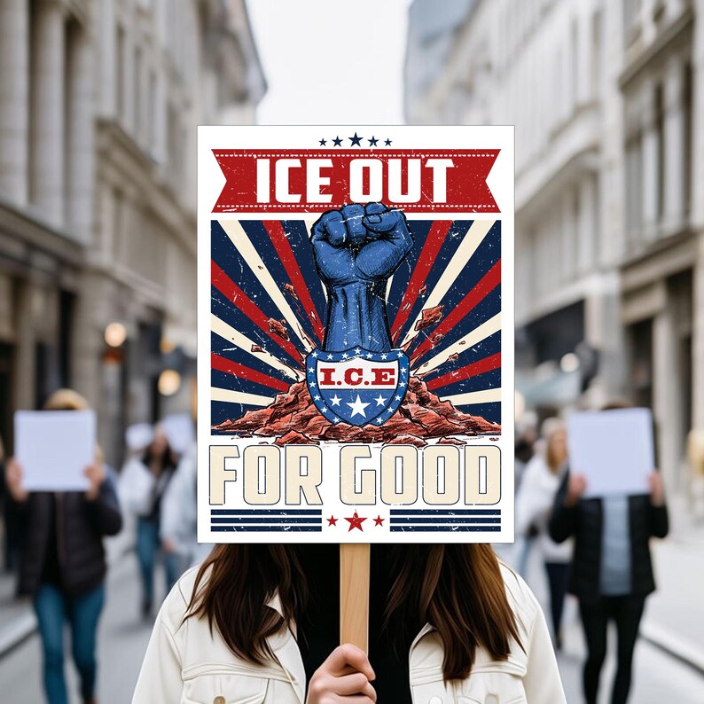 ICE OUT for Renee Good Protest Yard Sign, No Kings Rally Sign, Abolish ...
