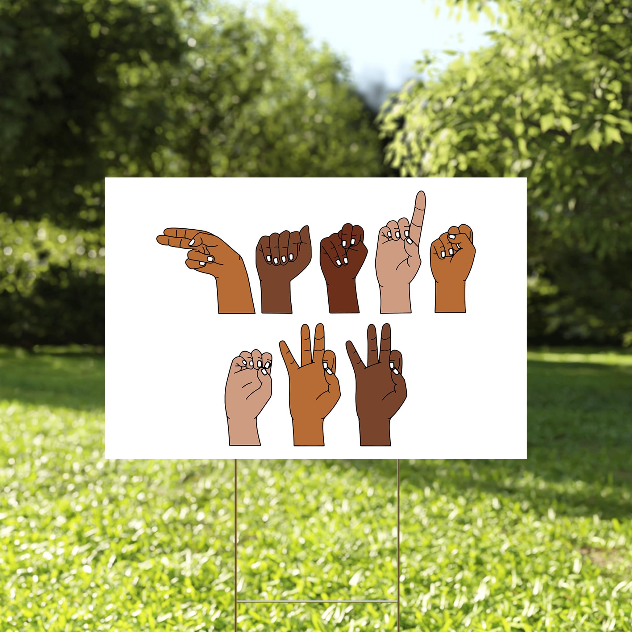 Hands off Yard Sign, Sign Language Hands off Anti Trump FDT DOGE ...