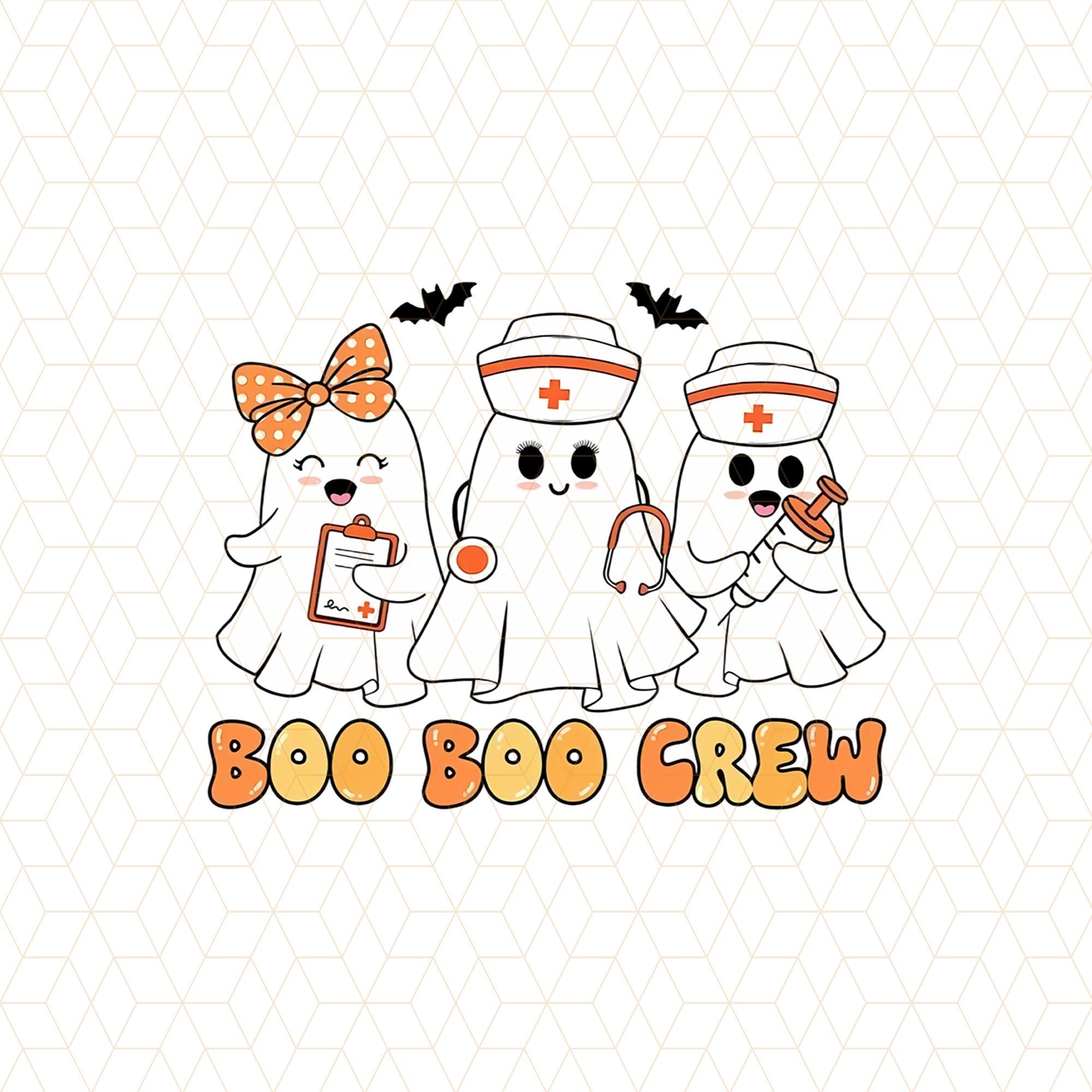 Boo Boo Crew Halloween Png, Ghost Nurse Png, Funny Nurse Png, Cute ...