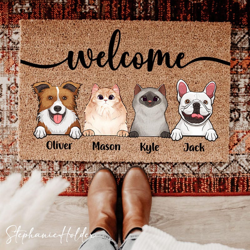 Dog Cartoon Doormat - Etsy UK