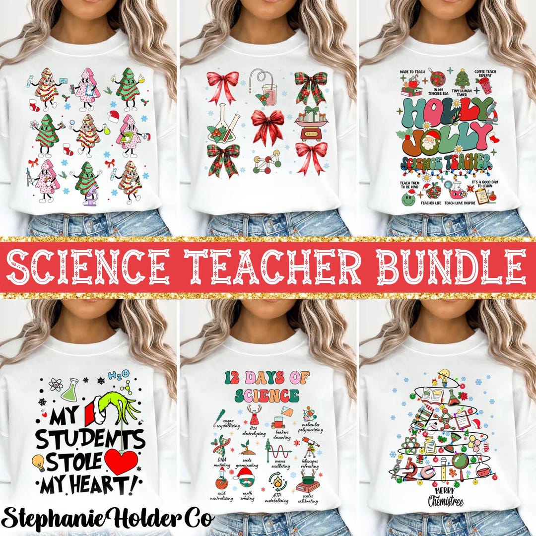 Science Teacher Christmas Png Bundle, Christmas Science Png, 12 Days of ...