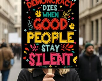 Protect Democracy Protest Poster, No Kings Rally Day Protests Sign ...