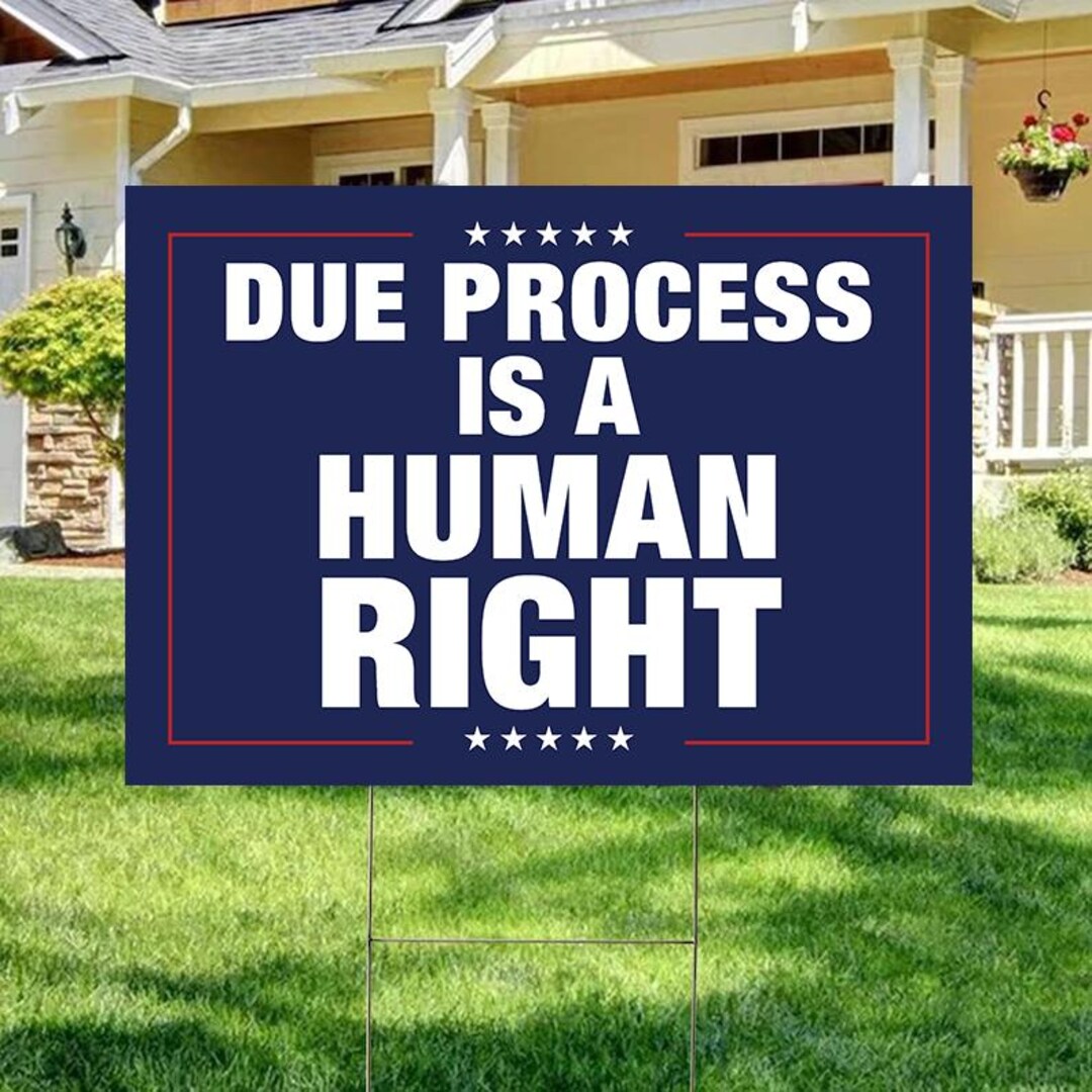 Due Process is a Human Right Yard Sign, Anti-authoritarian Sign, Save ...
