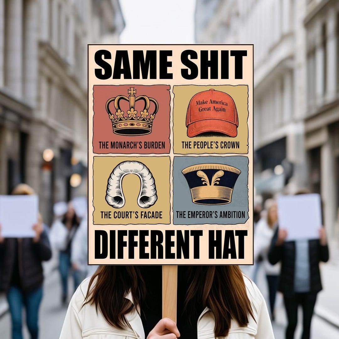 Trump No Kings Protest Sign Poster Same Shit Different Hat Poster ...