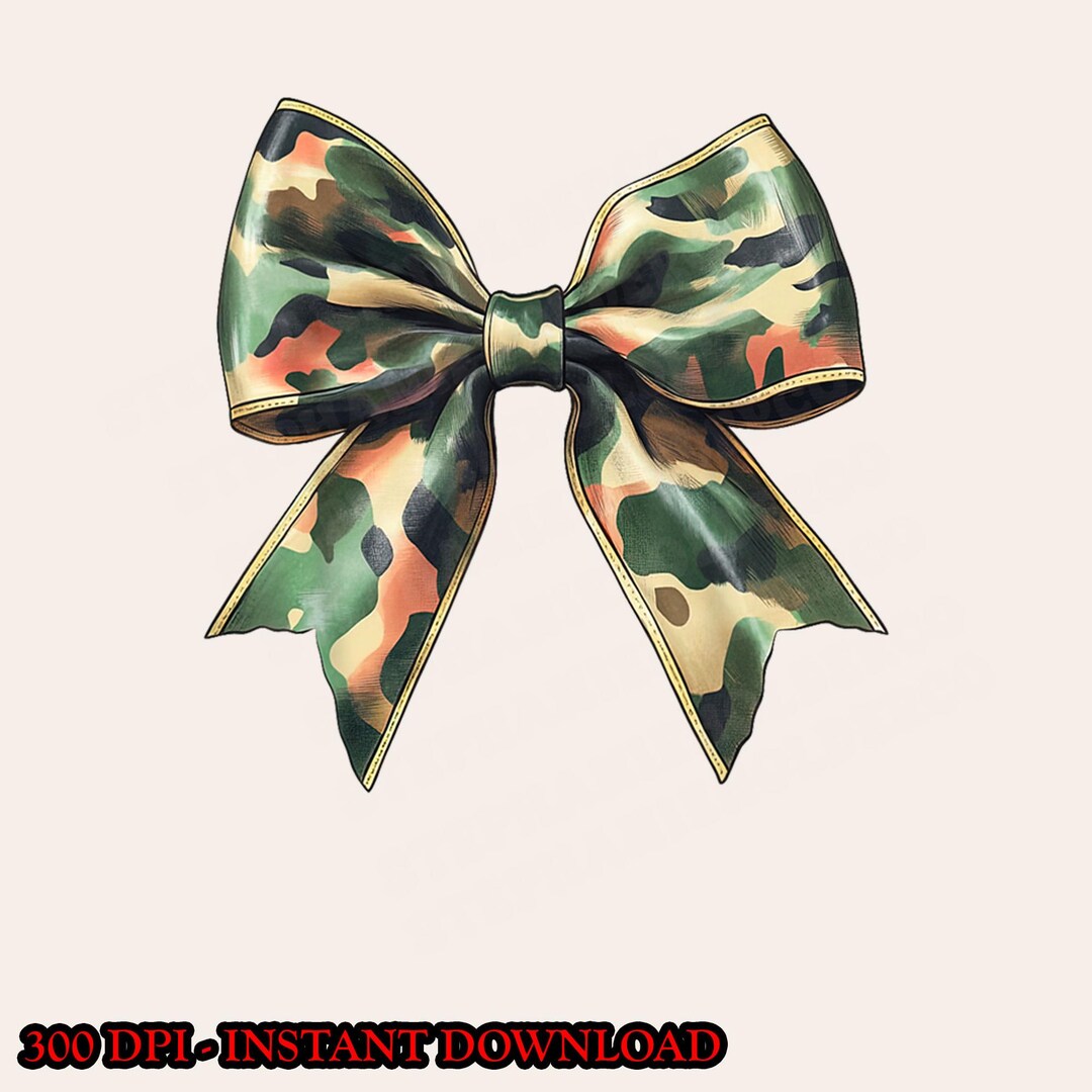 Camo Bow PNG, Old School Camo, for Sublimation Tshirts, Mugs, License ...