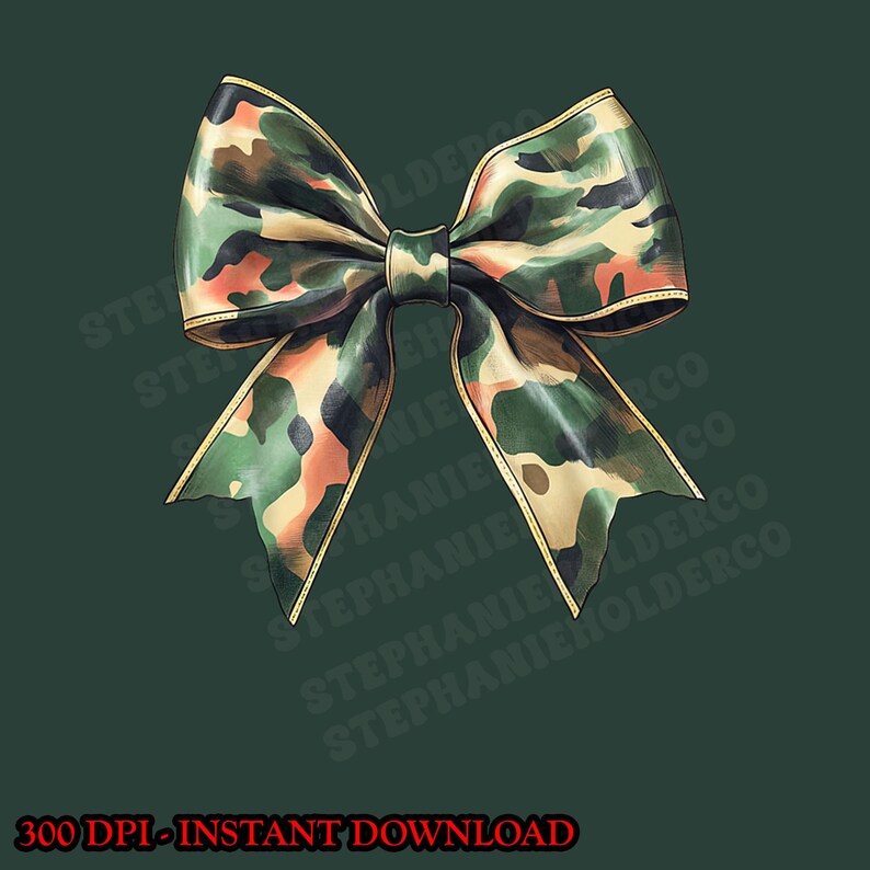 Camo Bow PNG, Old School Camo, for Sublimation Tshirts, Mugs, License ...