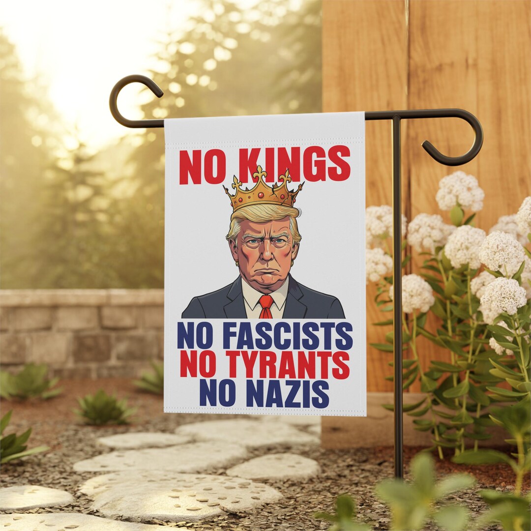 No Kings No Fascists No Tyrants No Nazis Flag, Bold Patriotic Floral ...