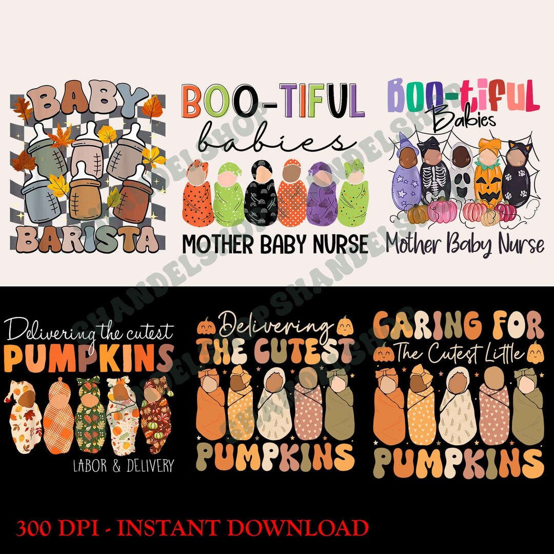 Halloween Fall Nicu Nurse Png Bundle, Caring for the Cutest Spookies ...