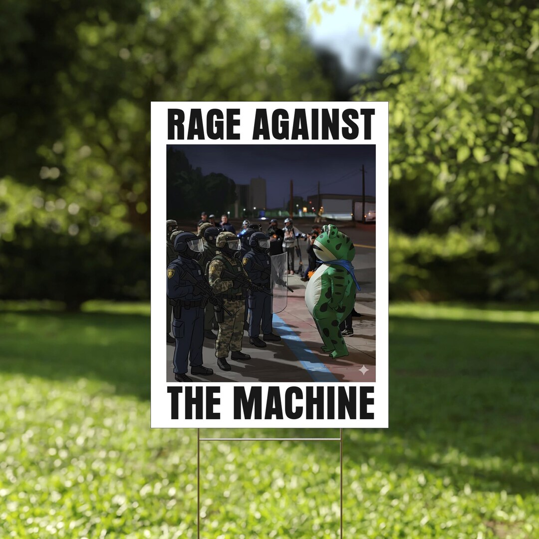 Portland Frog Rage Again the Machine Protest Sign, Resist Frogs ...