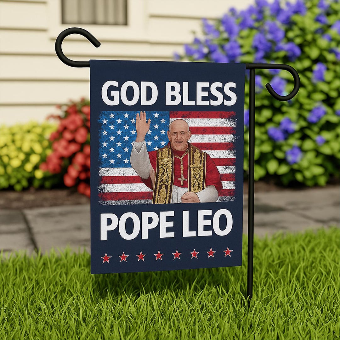 God Bless Pope Leo Flag, First American Pope Flag, Pope Leo XIV Flag ...