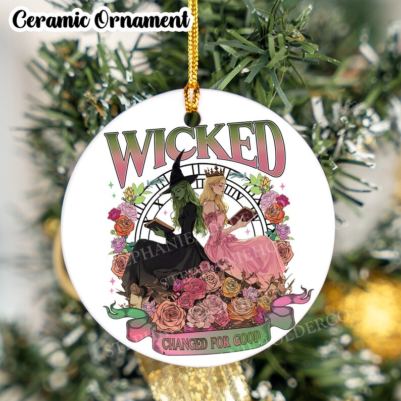 Wicked Movie Holiday Ornament, Elphaba, Glinda, Christmas Decor ...