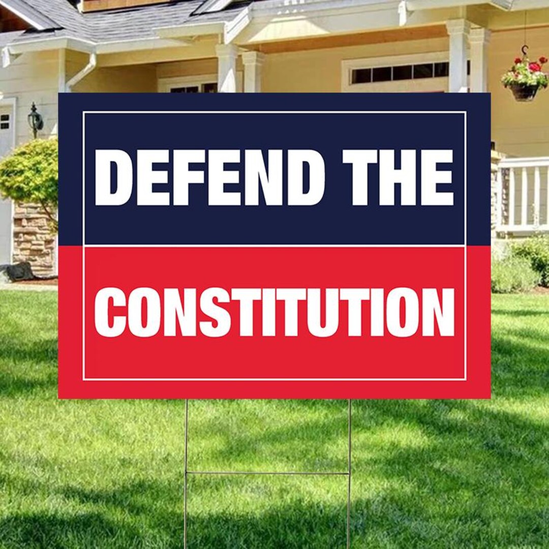 Defend the Constitution Protest Sign, Fight Fascism Impeach Trump, Due ...