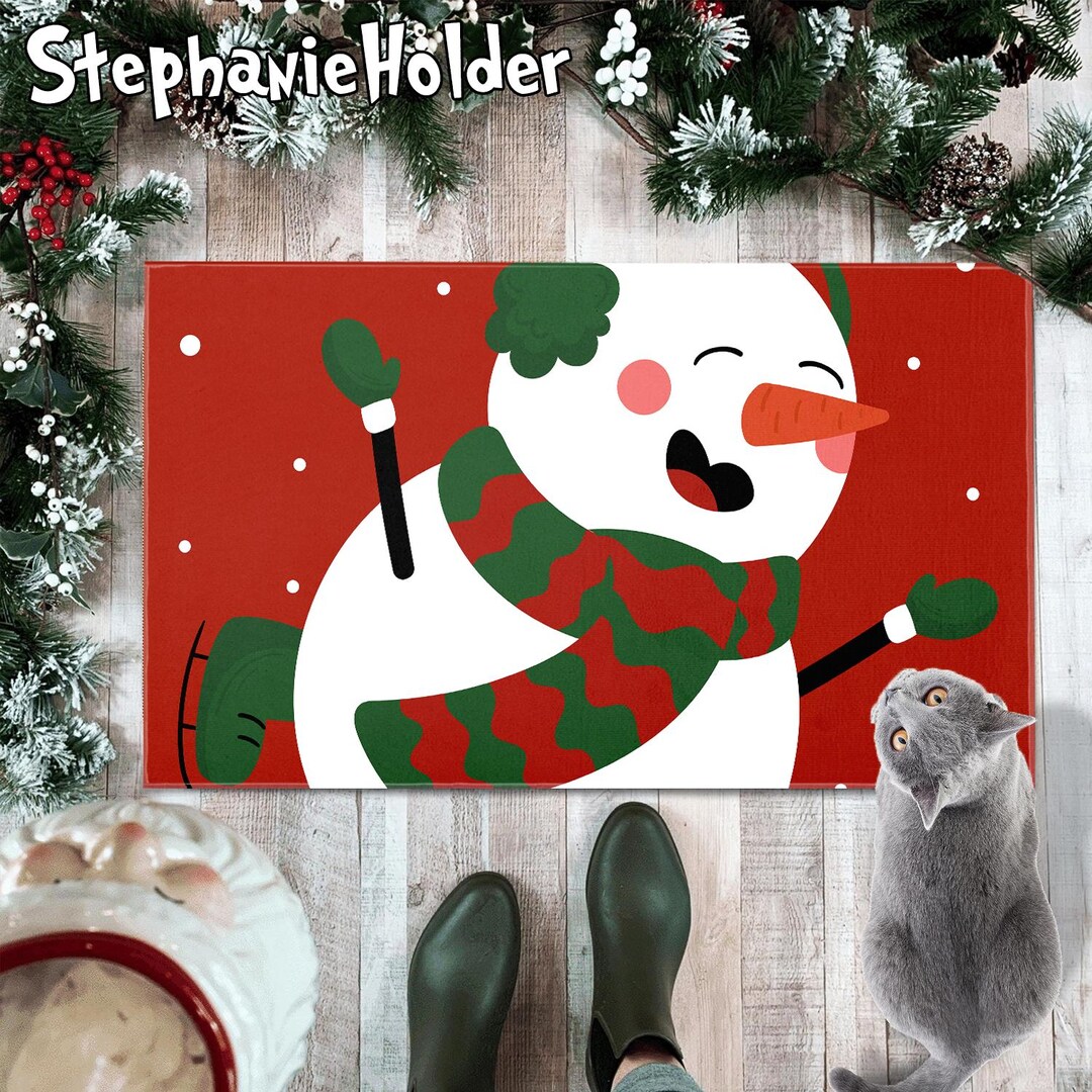 Snowman Welcome Mat, Winter Wishes Doormat, Winter Doormat, Christmas ...
