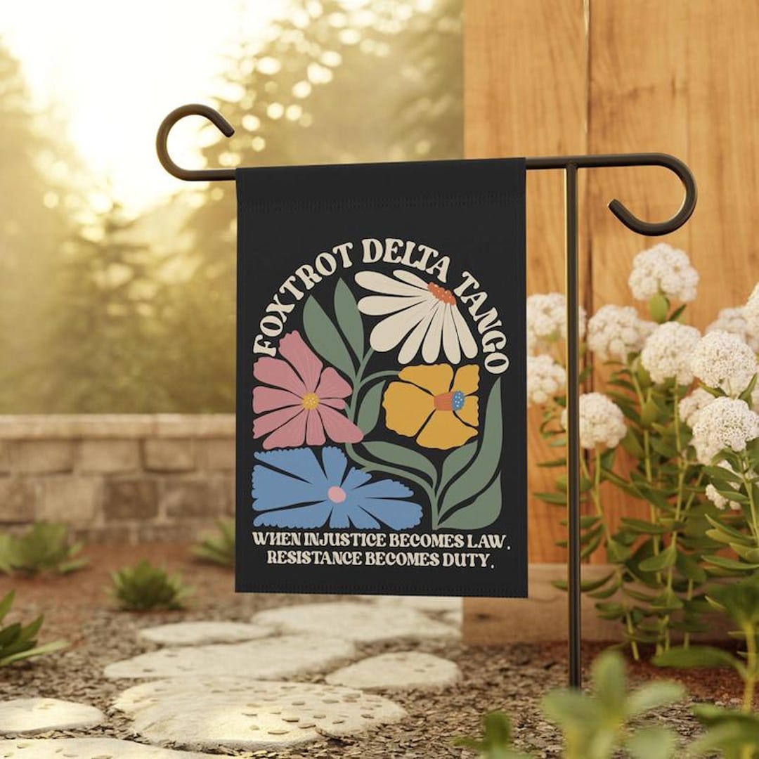 Foxtrot Delta Tango Flower Flag Subtle Anti President,floral Foxtrot ...