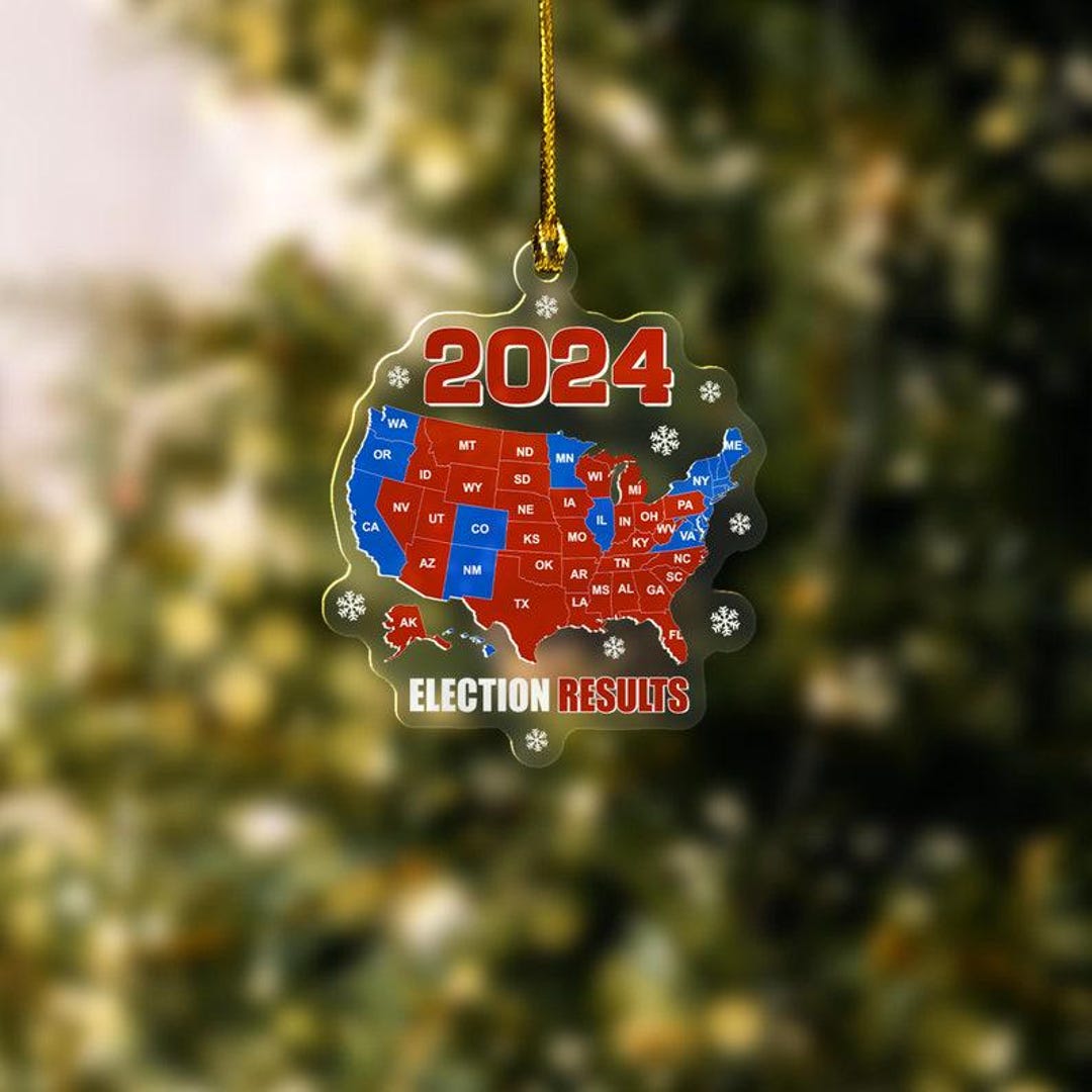 US Presidential Election 2024 Map Ornament, 2024 Election Map Ornament ...
