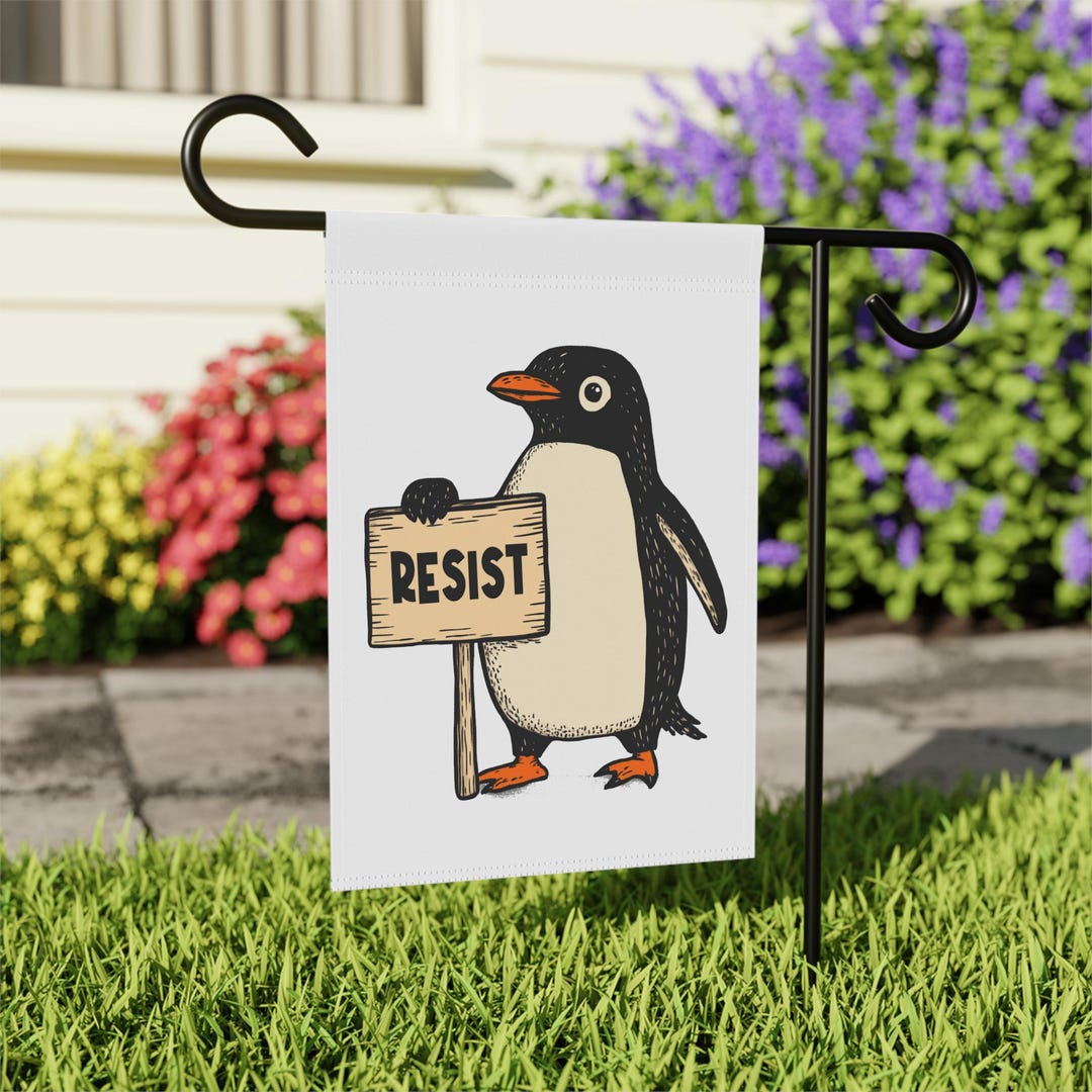 Penguins Against Tariffs Flag, Anti Trump Tariff Protest Banner, Anti ...