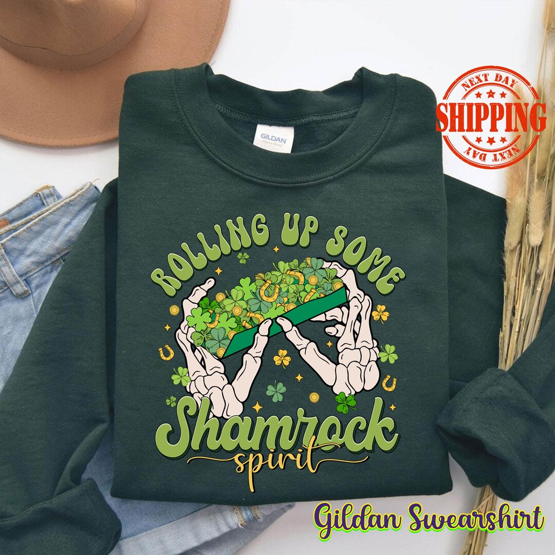 Rolling up Some Shamrock Spirit Shirt, Funny St Patrick's Day Shirt ...