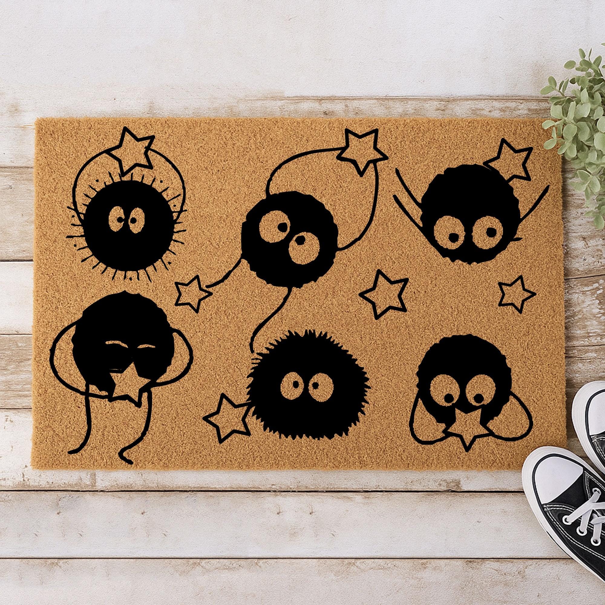 Soot Sprite Doormat, Cute Star Holding Dust Bunny Welcome Mat, Anime ...