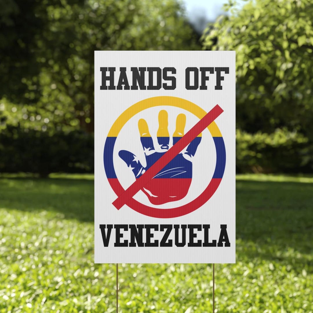 Hands off Venezuela Protest Sign, Minimalist Political Activism Poster ...