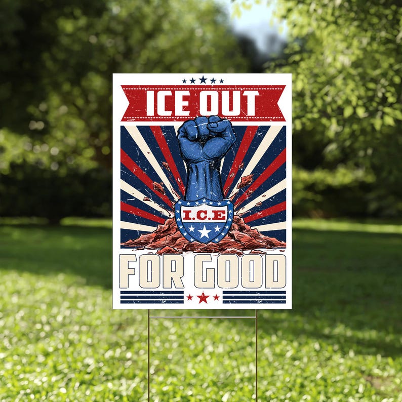 ICE OUT for Renee Good Protest Yard Sign, No Kings Rally Sign, Abolish ...