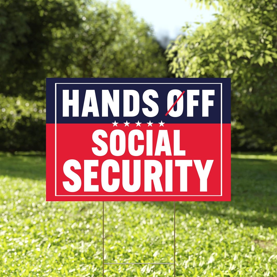 Hands off Social Security Yard Sign, Anti Trump, Anti Maga, FDT DOGE ...
