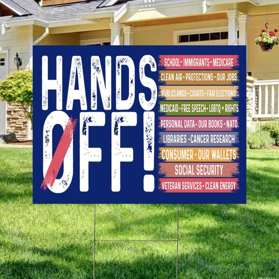 Anti Trump Hands off Yard Sign, Anti Maga FDT DOGE Democrat Yard Sign ...