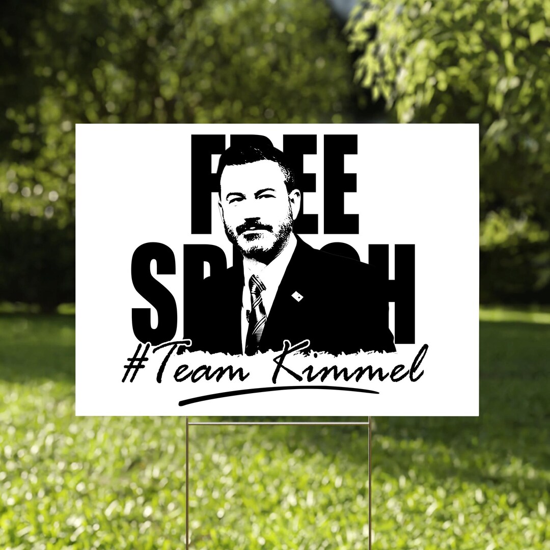 Free Speech Sign, I Stand With Colbert Kimmel 2028 Sign, Team Kimmel ...