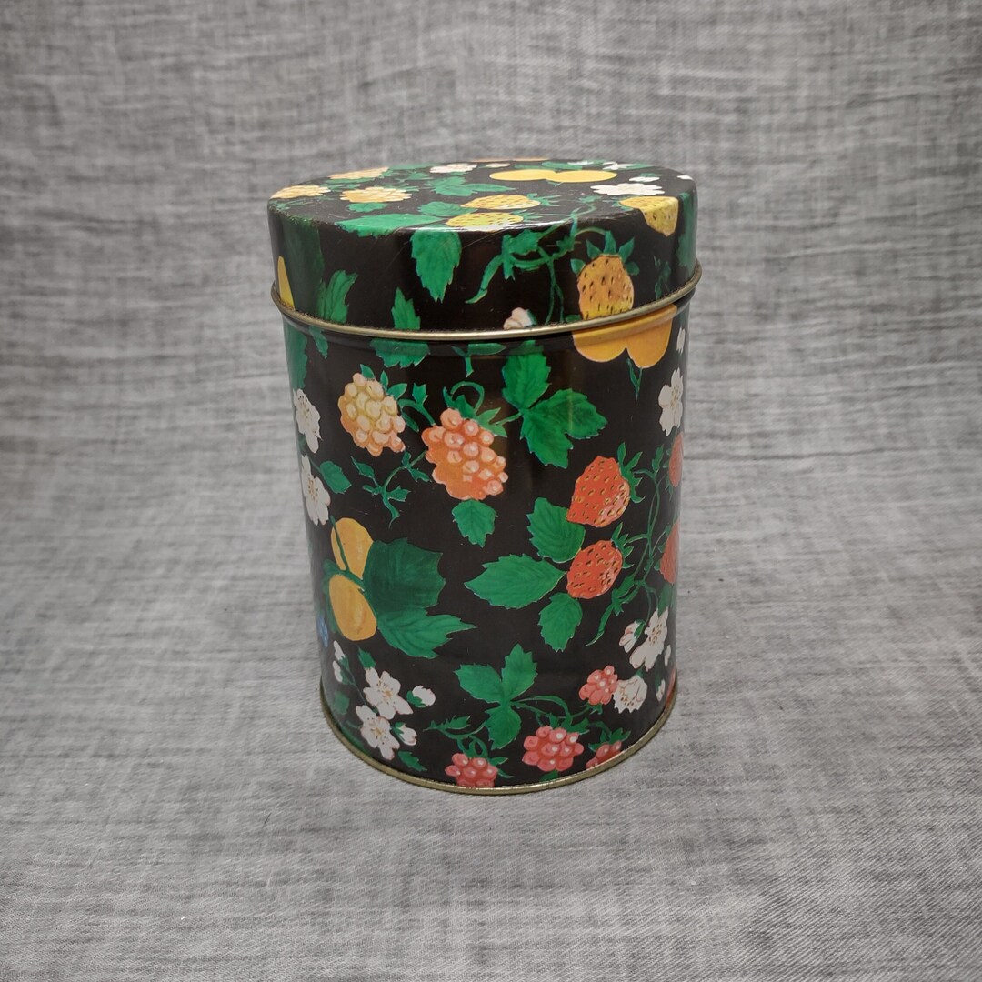 Made in Holland Round Metal Packaging Box With Lid 'fruit' Theme ...