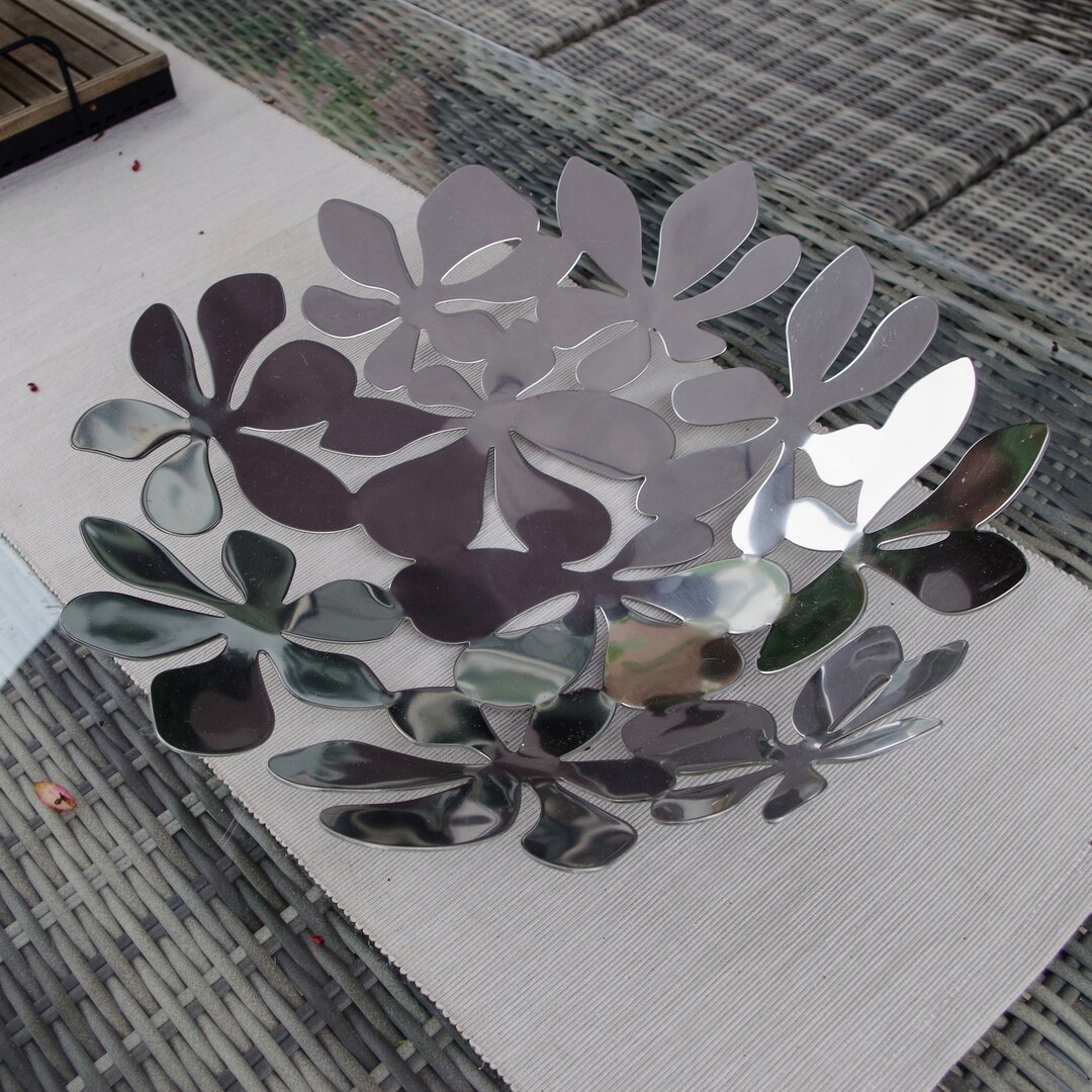 Ikea | Minimalist Metal Silver-colored Fruit Bowl "stockholm" in Floral ...