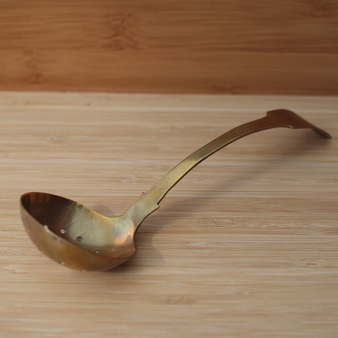 Straw Spoon Tea Strainer Strainer Brass spoon Diameter 4.5 Cm Handle ...