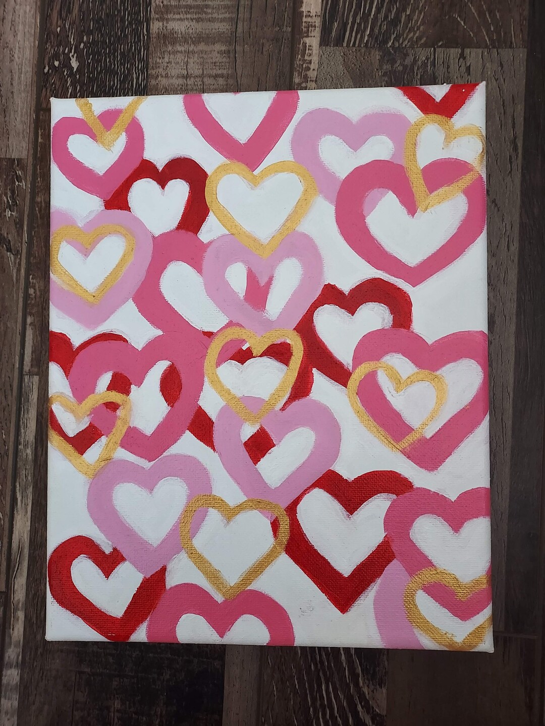 Abstract Heart Acrylic Canvas Hand Painting - Etsy