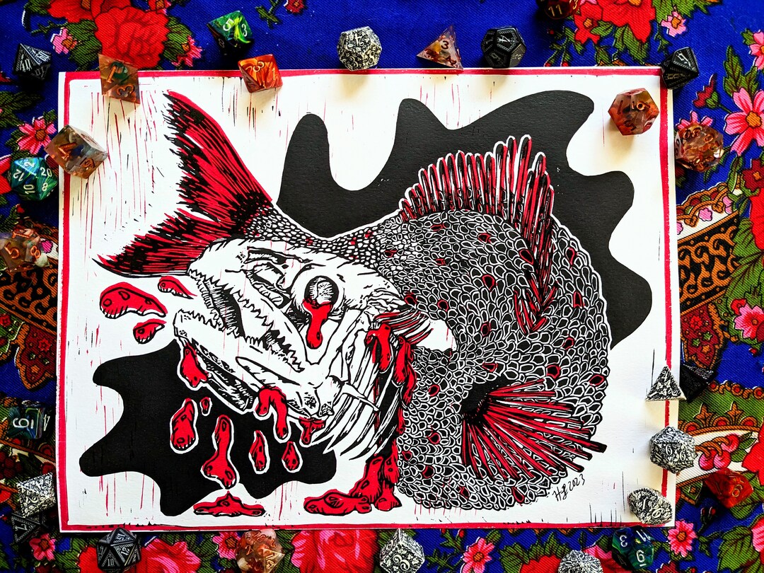 The Fish Rots From the Head Linocut Print - Etsy