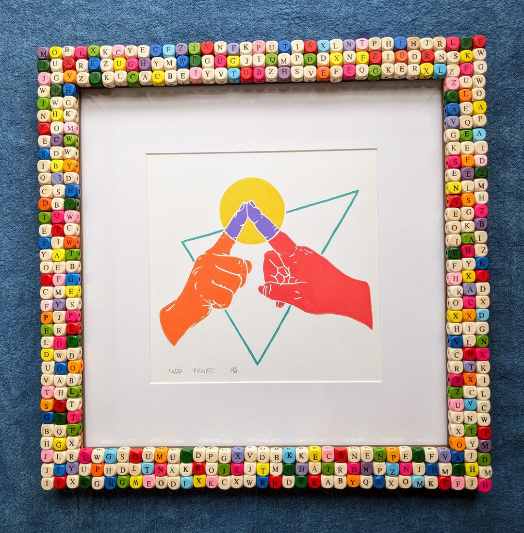 Fingies Linocut Print - Etsy
