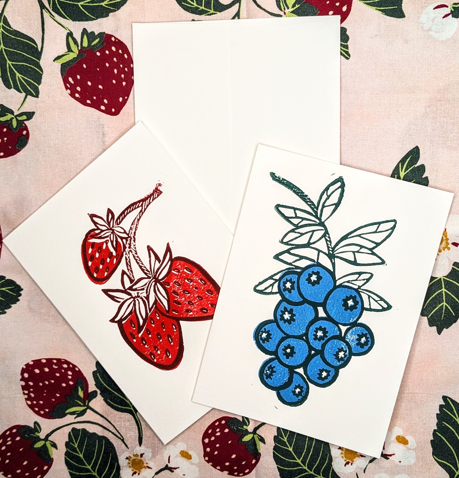 Fruit Linocut Cards - Etsy