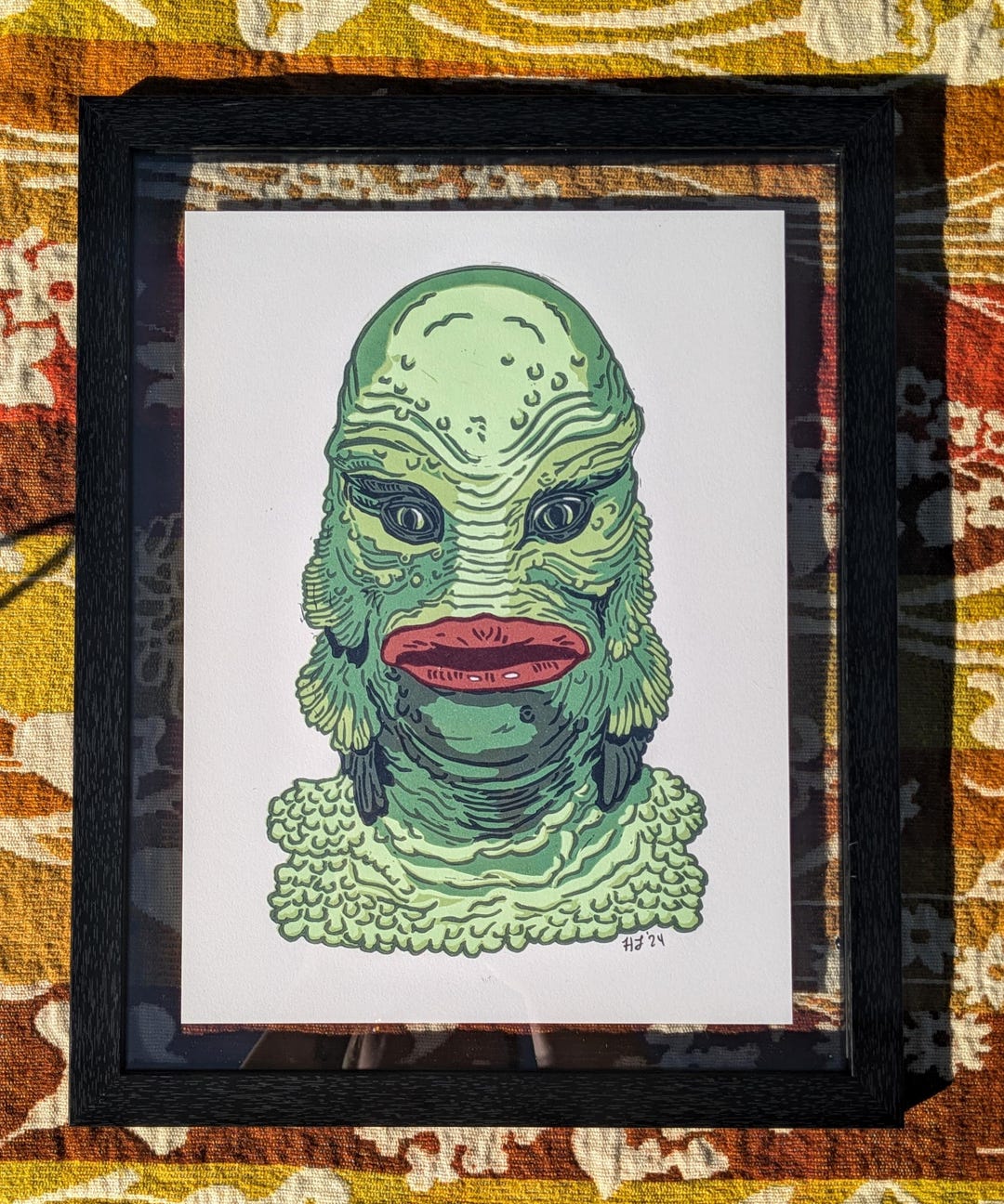 Creature From the Black Lagoon Linocut Print - Etsy
