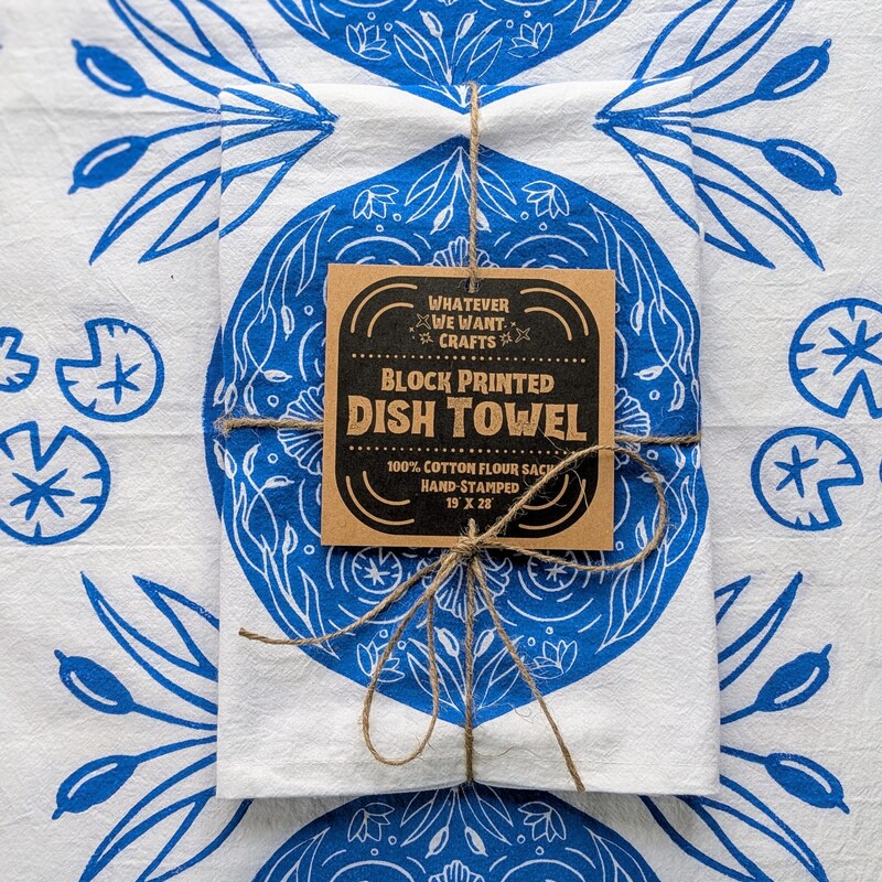 Block Print Tea Towel - Etsy