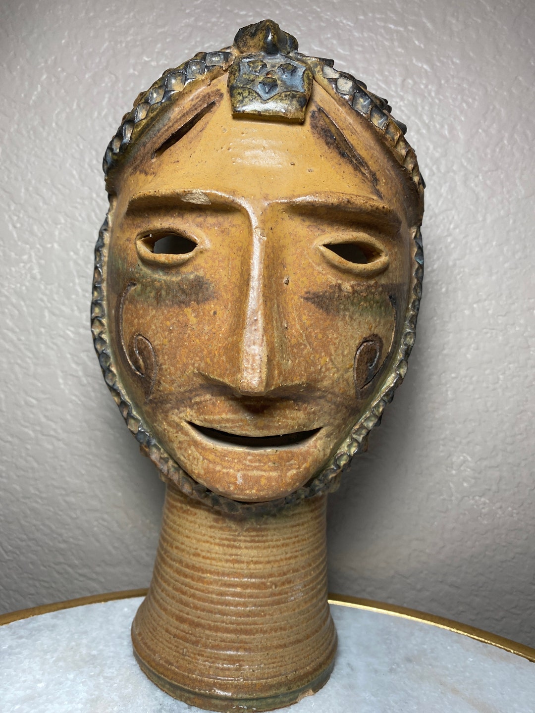 Tribal Shutter Candle Mask, Art Mask Sculpture, Home Decor, - Etsy