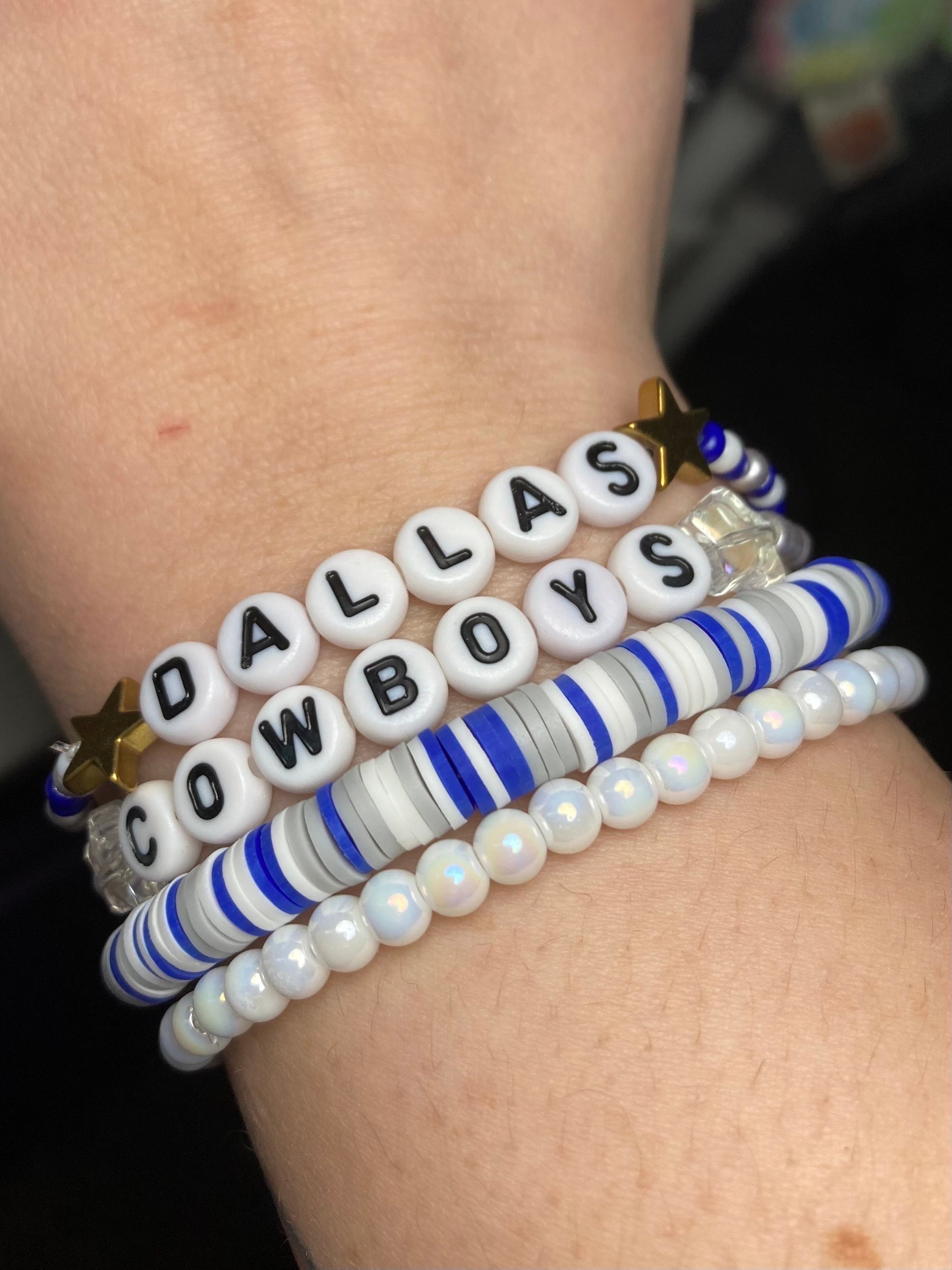 Dallas Cowboys Stack— Set of Handmade Clay Heishi Bead Football ...