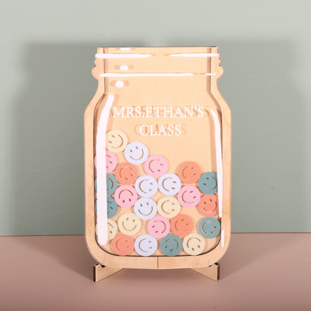 Custom Name Smiley Face Reward Jar Personalized Kids Reward - Etsy