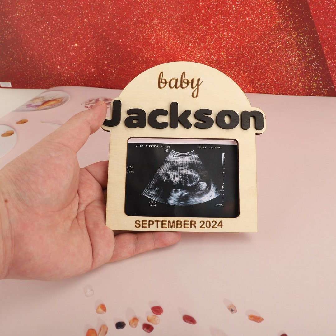 Custom Magnetic Ultrasound Picture Frame, Personalized Pregnancy ...