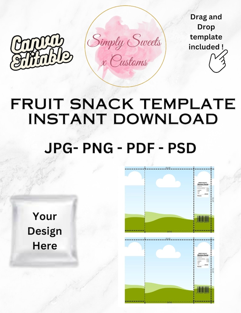 Fruit Snack Template - Etsy