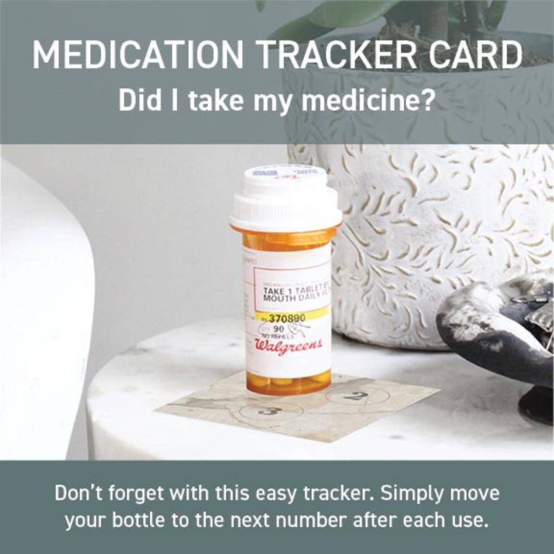 Printable Medication Tracker | Visual Pill Reminder | Track Meds 2x, 3x ...