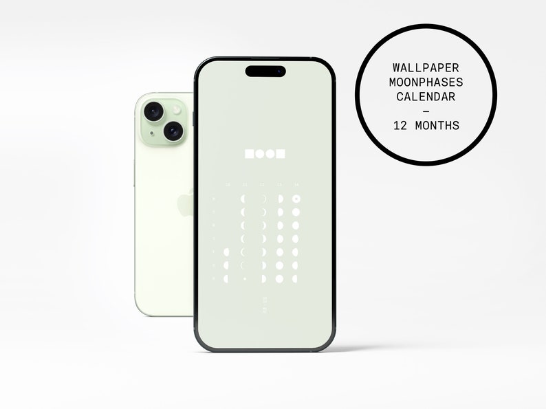 MOON Moon Phases Wallpaper 2024 Lunar Calendar for Iphones and ...